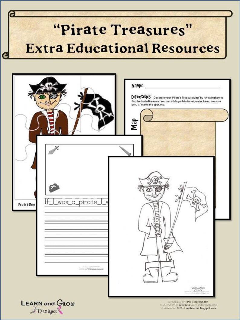 Pirate Treasures Educational and Artistic Activities - Etsy