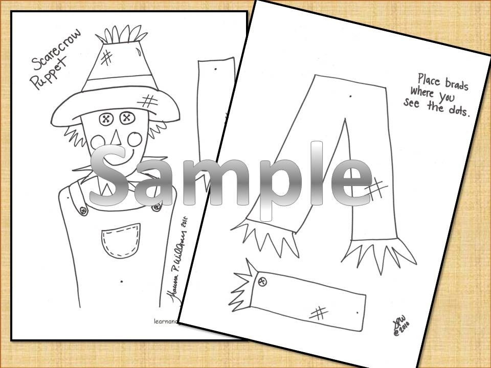 Scarecrow Movable Puppet Printable - Etsy