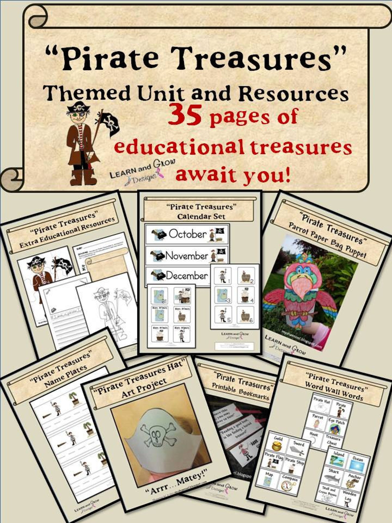 Pirate Treasures Educational and Artistic Activities - Etsy