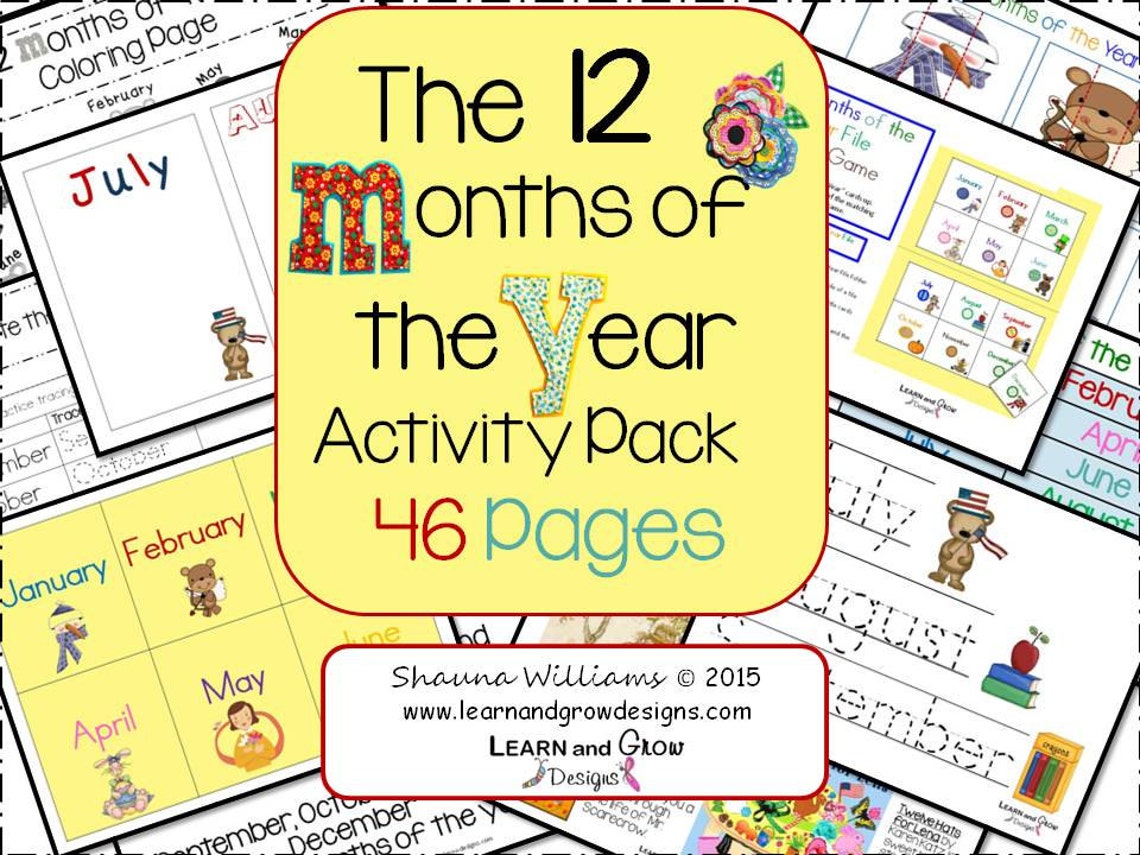 12 Months of the Year Activity Pack - UPDATED - Etsy