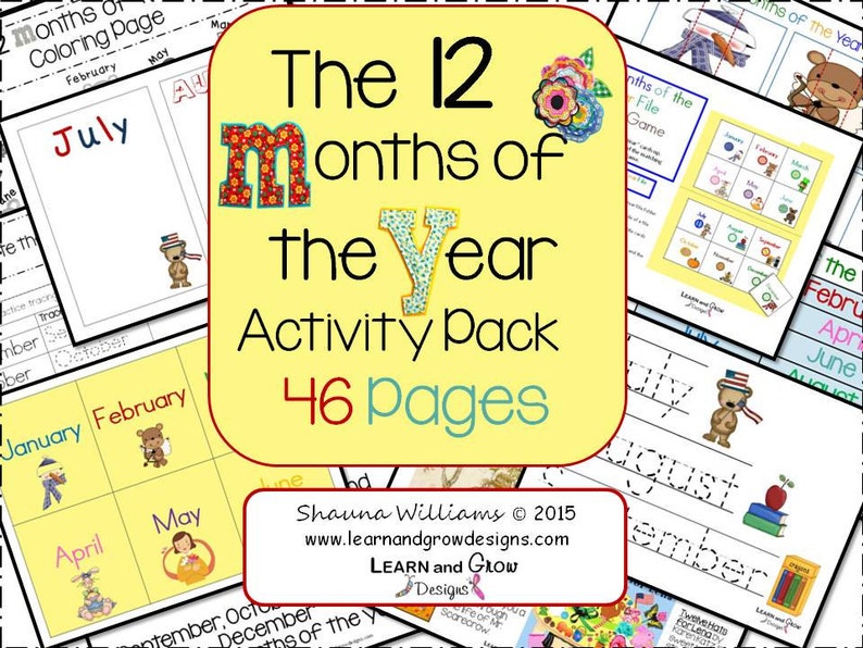 12 Months of the Year Activity Pack - UPDATED - Etsy