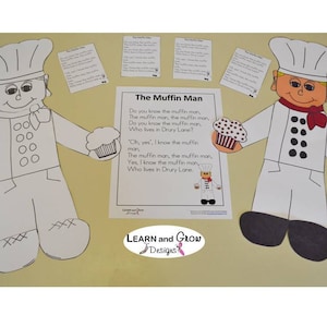 The Muffin Man Puppet Art Project and Nursery Rhyme Poster - Etsy