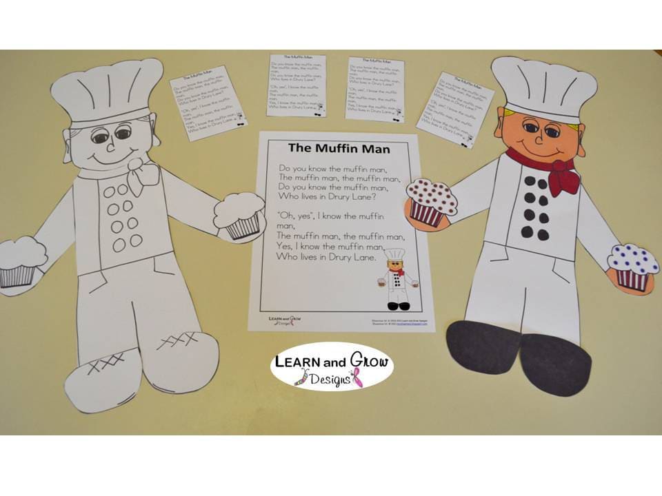 The Muffin Man Puppet Art Project and Nursery Rhyme Poster - Etsy