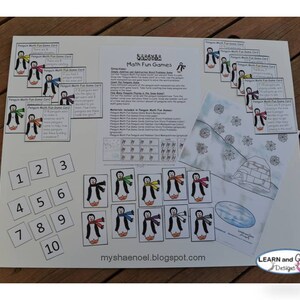 Penguin Math Fun Addition and Subtraction Games (PDF) - Etsy