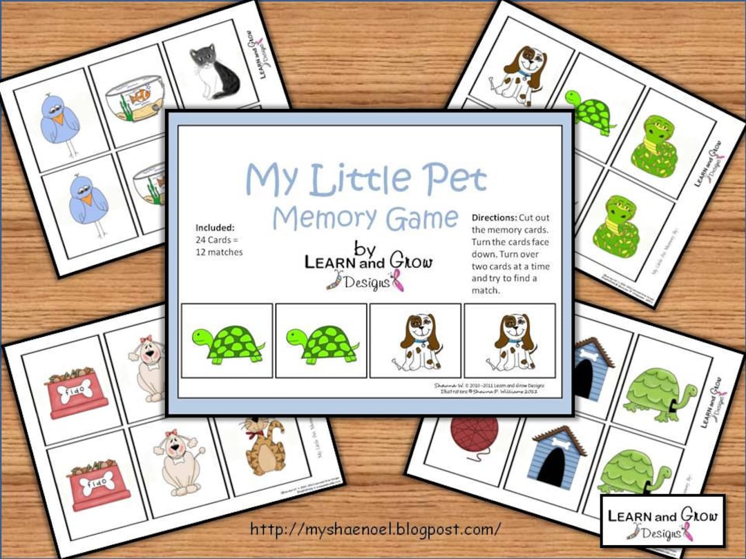 Printable My Little Pet Memory Game for Children - Etsy