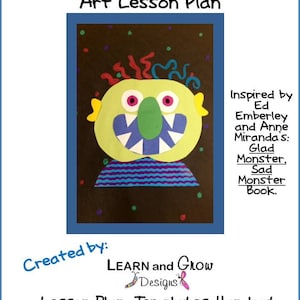 Glad Monster, Sad Monster Art Lesson for Kids With Templates - Etsy