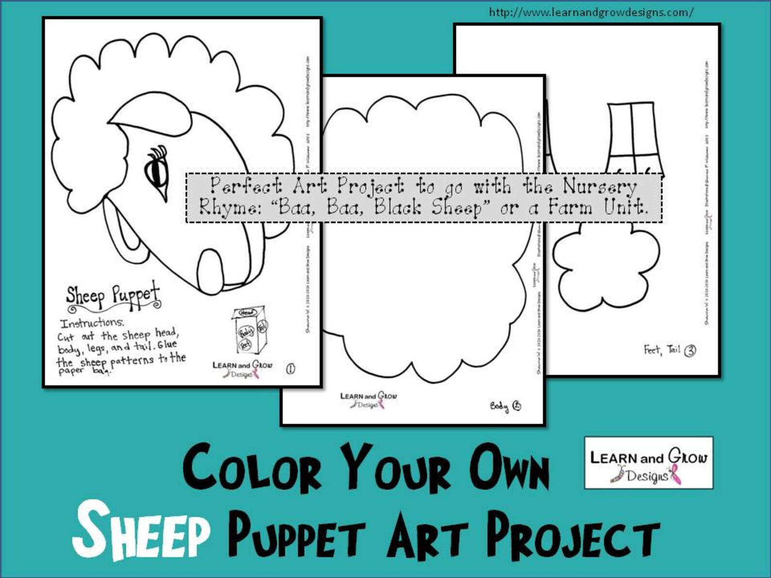 Baa, Baa, Black Sheep Puppet Art Project and Nursery Rhyme Poster - Etsy