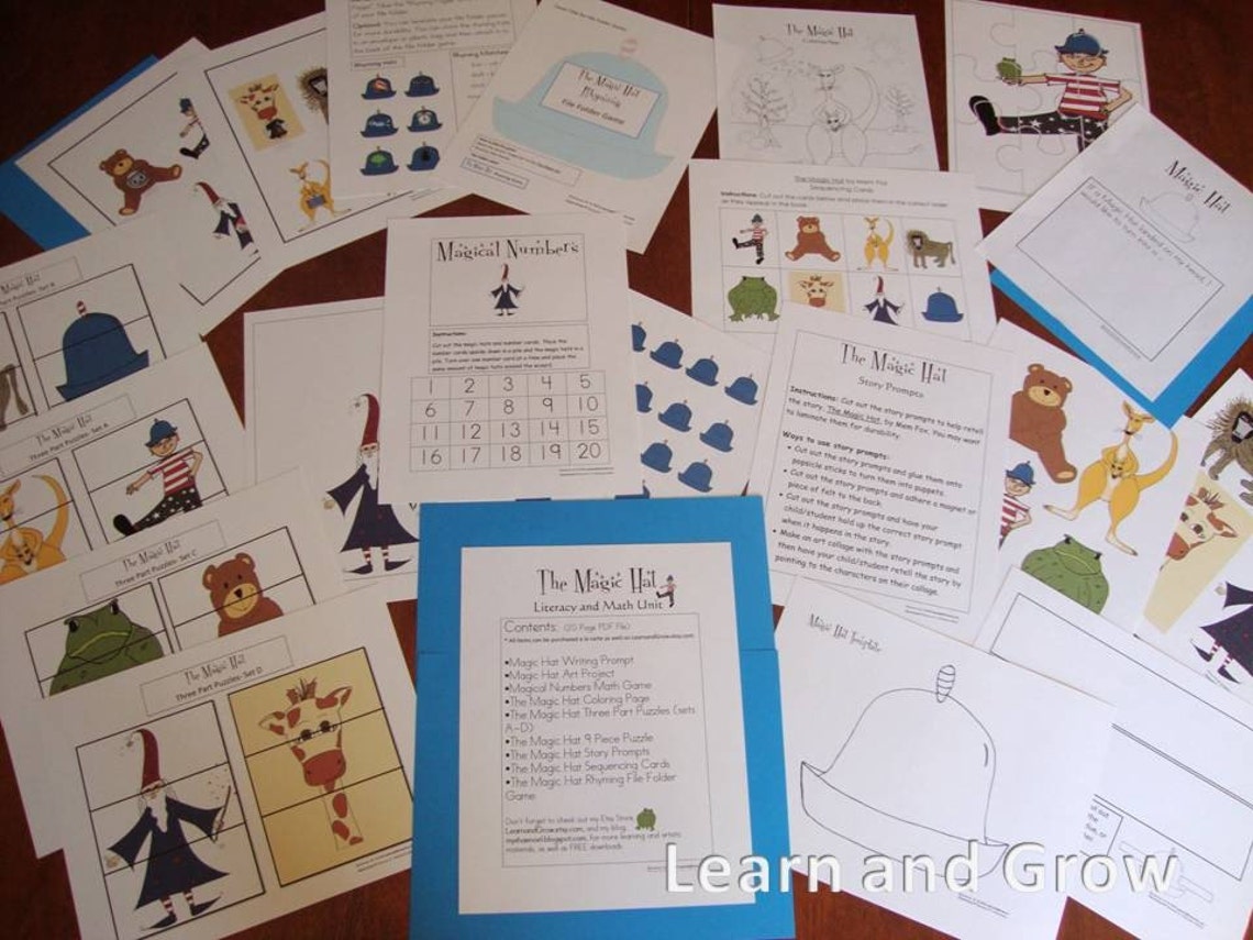 Magic Hat Literacy and Math Themed Unit With Original Illustrations - Etsy