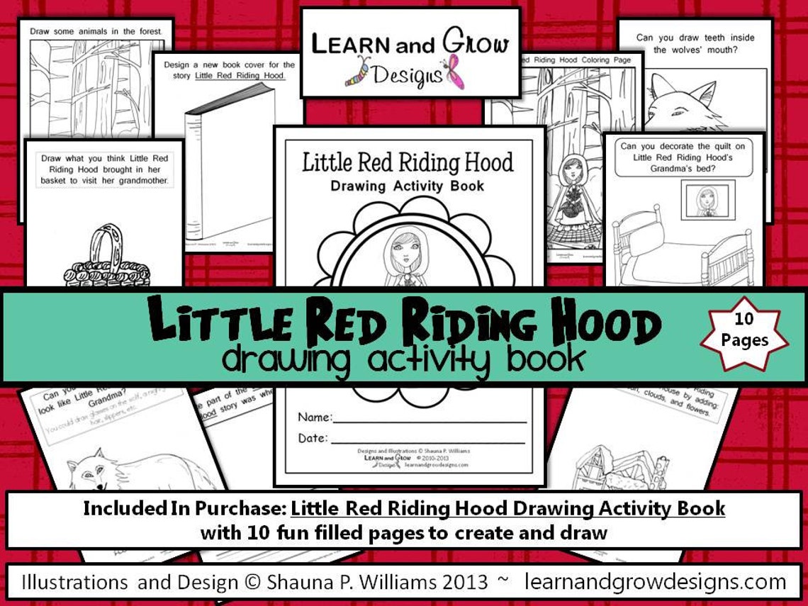 Little Red Riding Hood Drawing Activity Book - Etsy