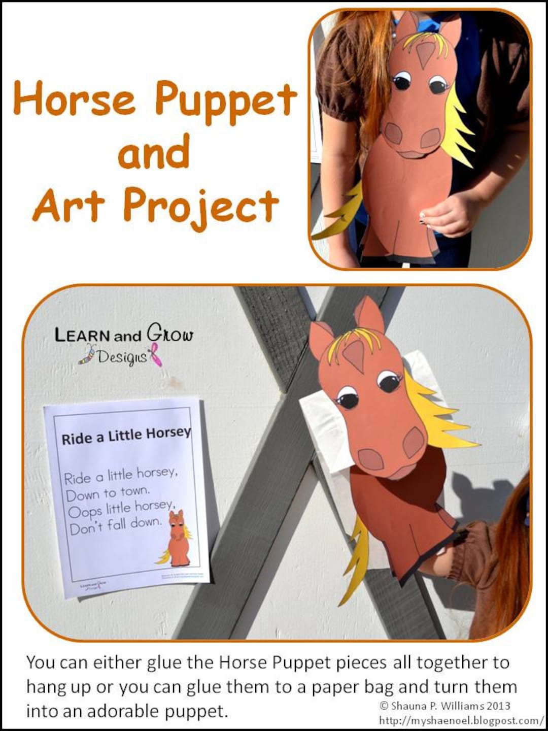 Horse Puppet Art Project With Nursery Rhyme Poster - Etsy