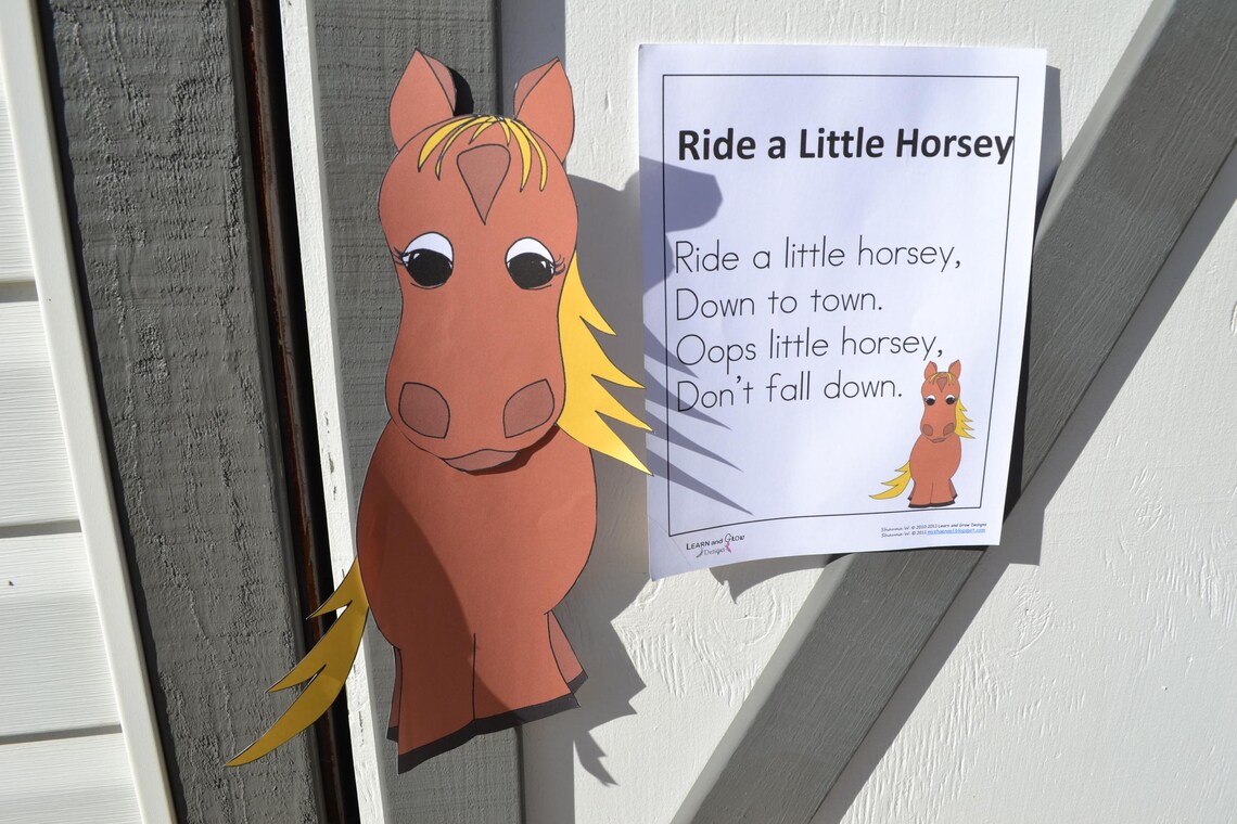 Horse Puppet Art Project With Nursery Rhyme Poster - Etsy