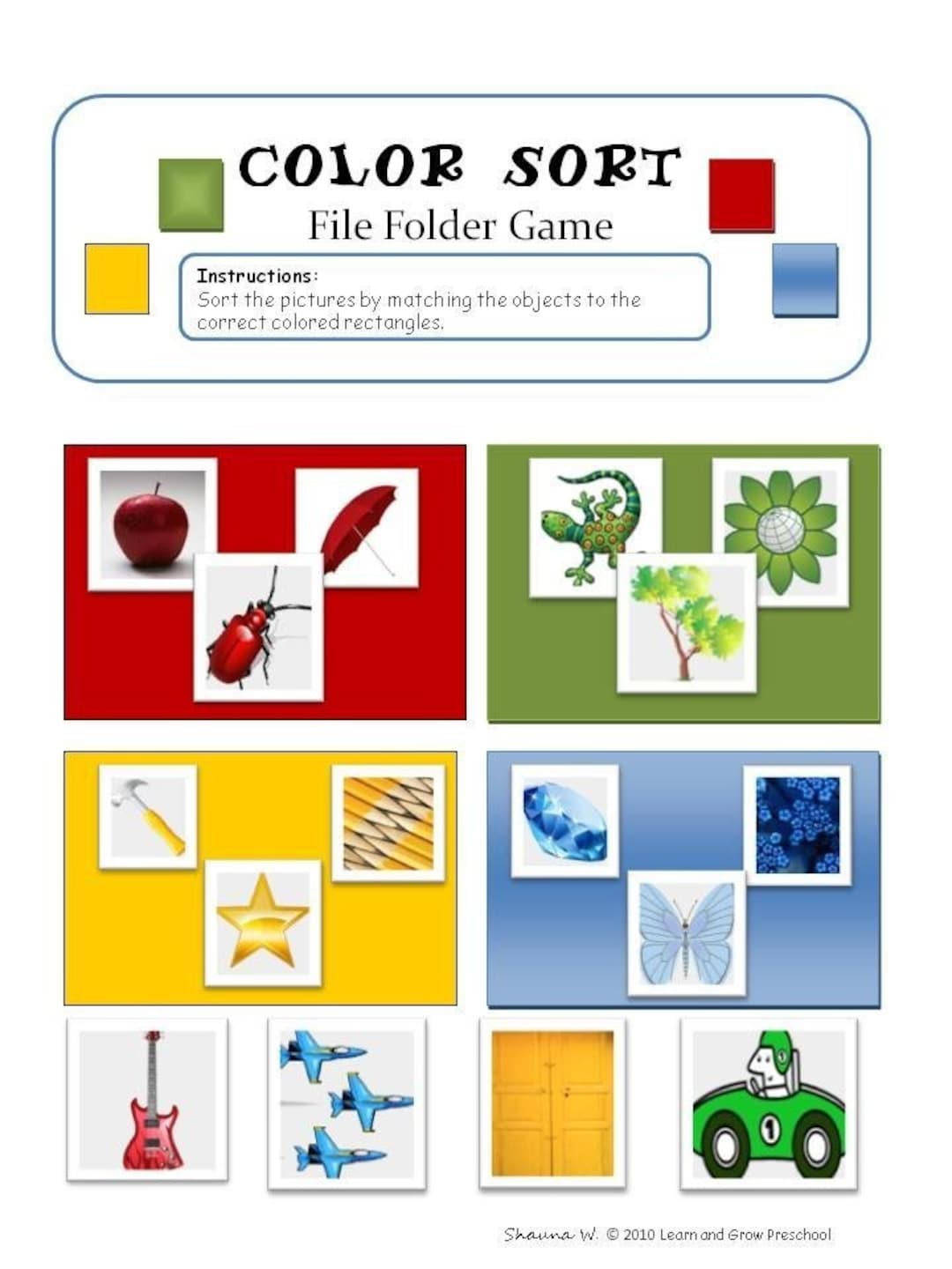 Color Sort File Folder Game - Etsy