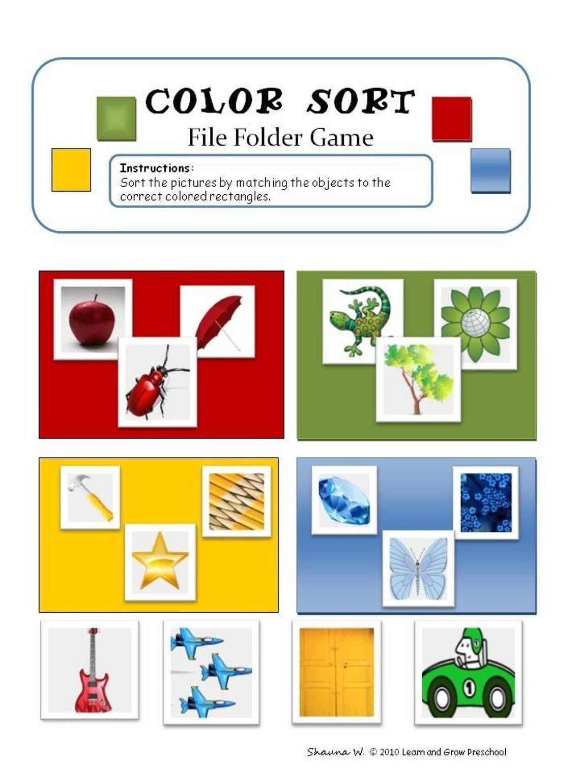 Color Sort File Folder Game - Etsy