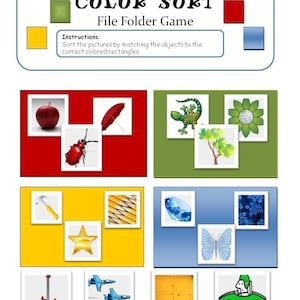 Color Sort File Folder Game - Etsy
