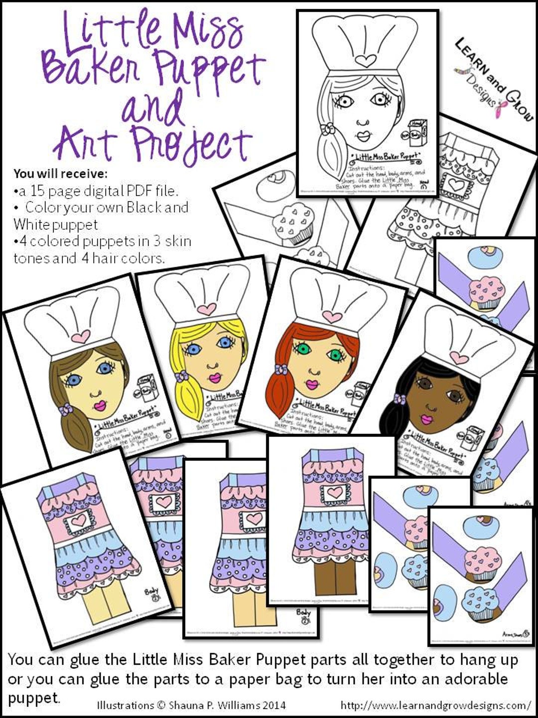 Little Miss Baker Puppet Art Project - Etsy