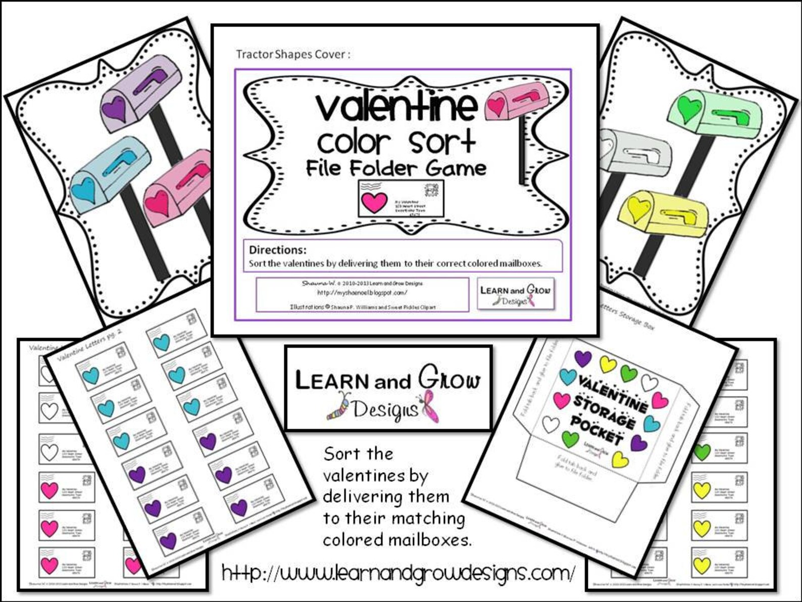 Valentine Color Sort File Folder Game - Etsy