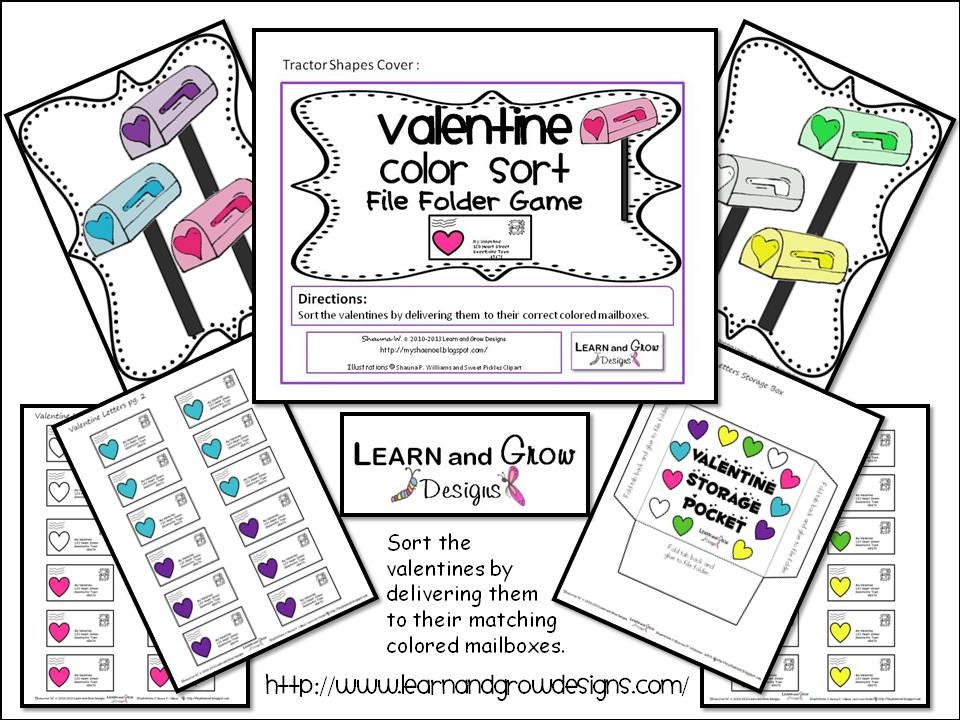 Valentine Color Sort File Folder Game - Etsy