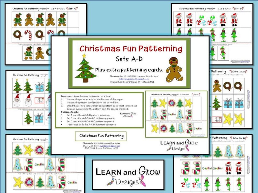 Christmas Fun Patterning sets A-D PDF - Etsy