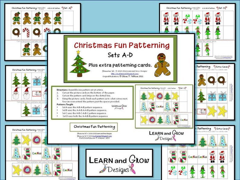 Christmas Fun Patterning sets A-D PDF - Etsy