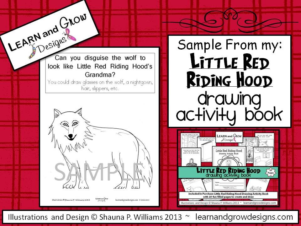 Little Red Riding Hood Drawing Activity Book - Etsy