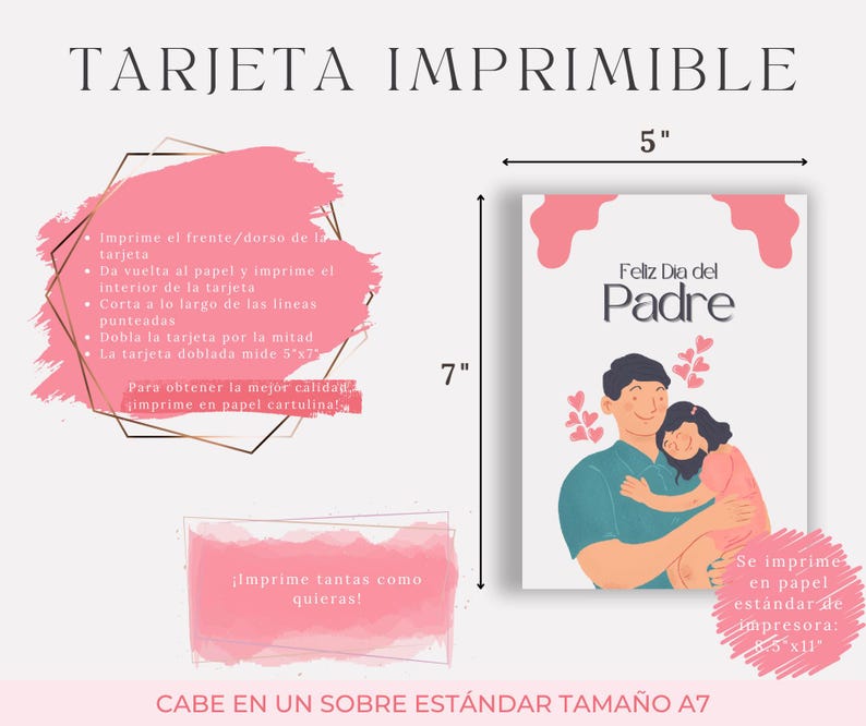 Spanish Father's Day Card Digital Download | Printable Feliz Día Del ...