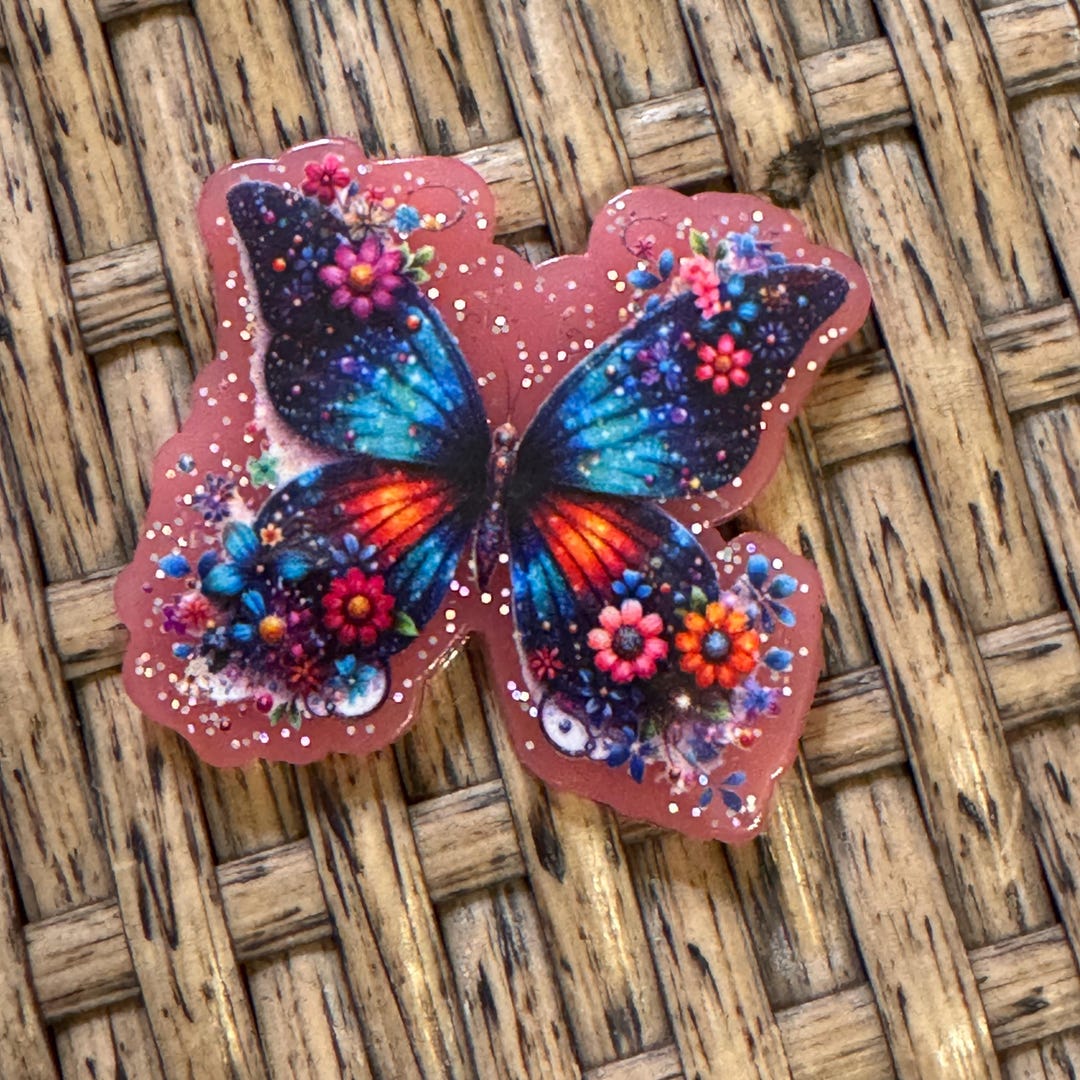 Butterfly Acrylic Flatback: Acrylic Cabochon for Badge Reels - Etsy