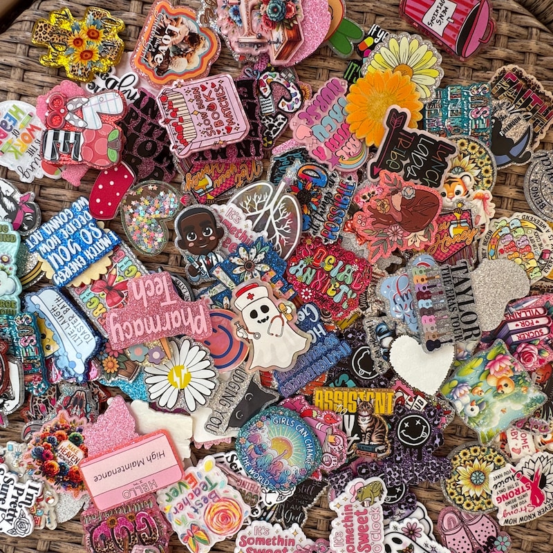 Flatback Acrylic Badge Reel - Etsy