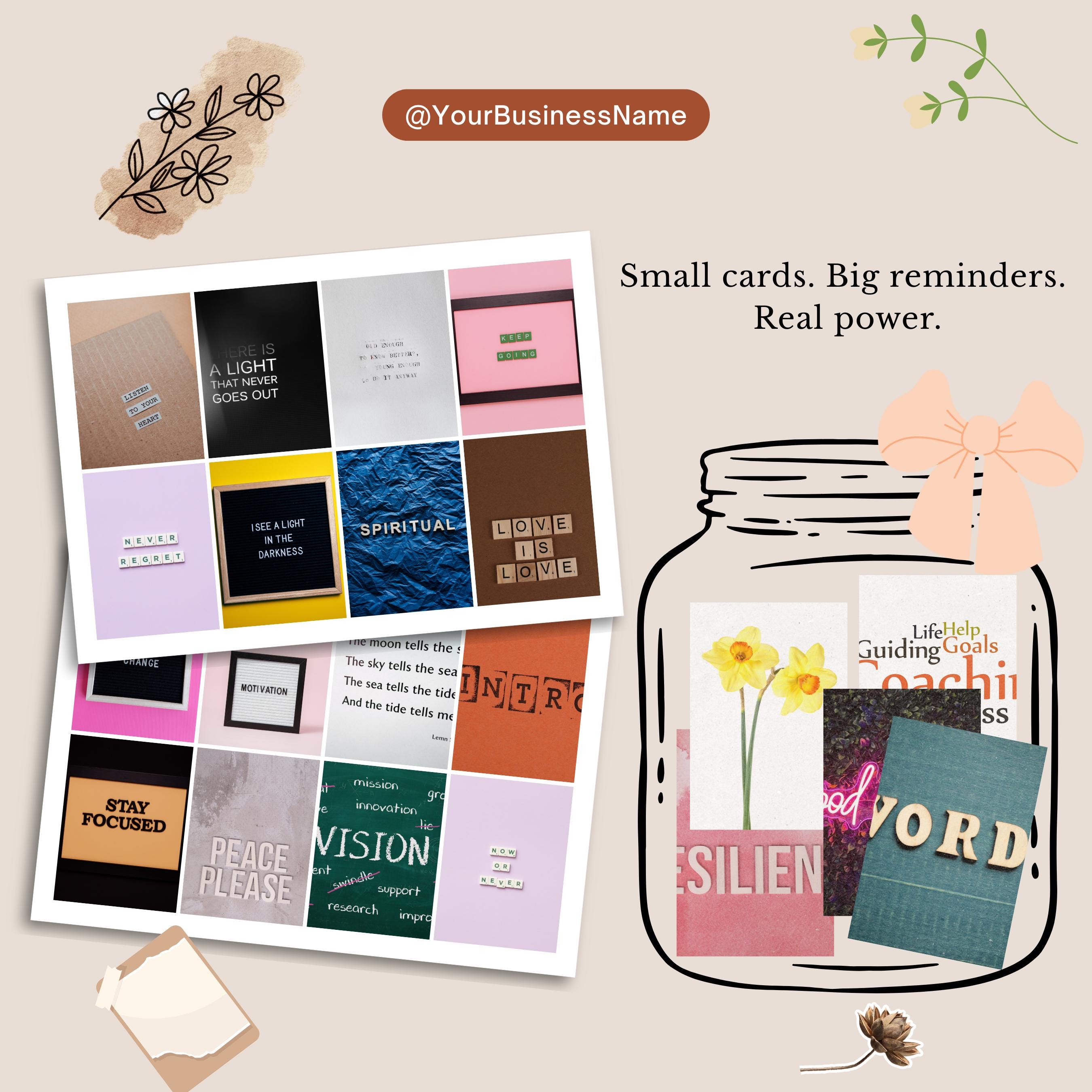 Affirmation Cards Mockup Canva Pro Template Bundle Editable Minimalist ...