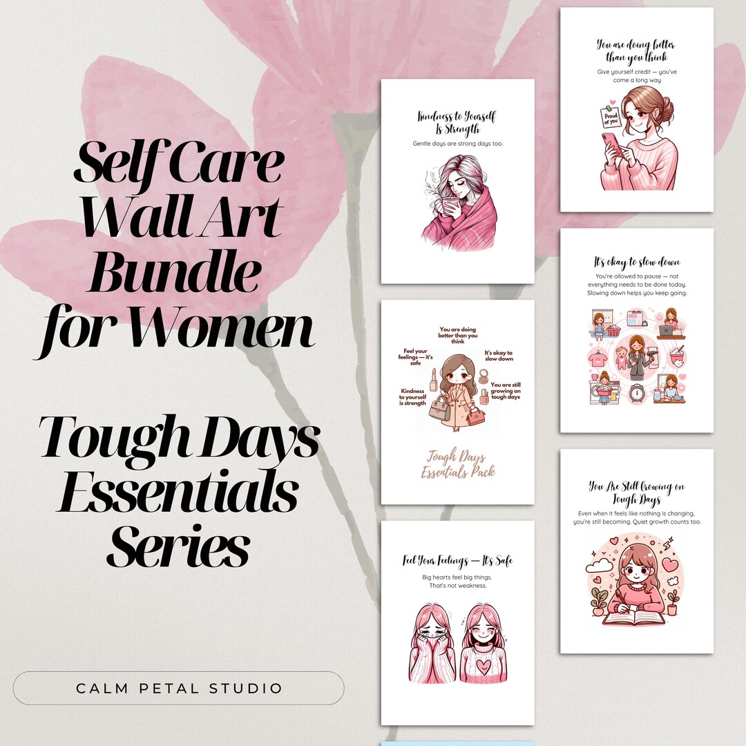 Burnout and Overwhelm Relief Wall Art for Women Self Care Printable ...