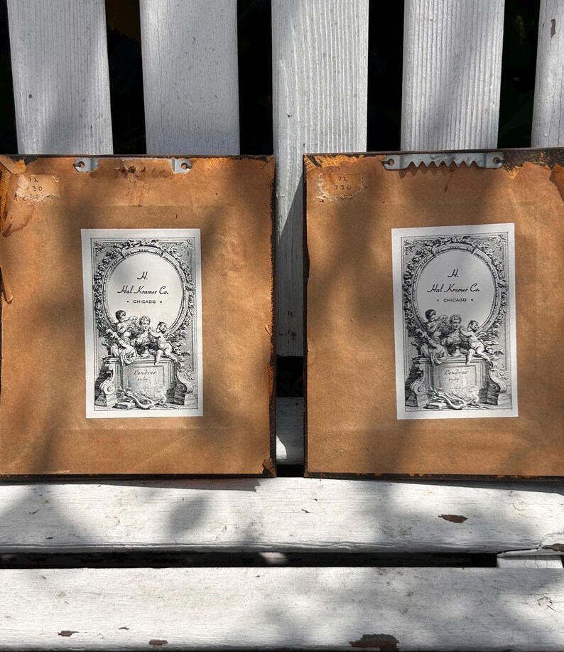 Pair of Hal Cramer Co. Ornate Mini Gold Framed European Prints - Etsy