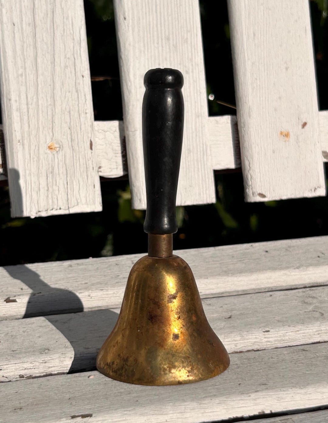 Brass School Hand Bell With Black Handle - Etsy