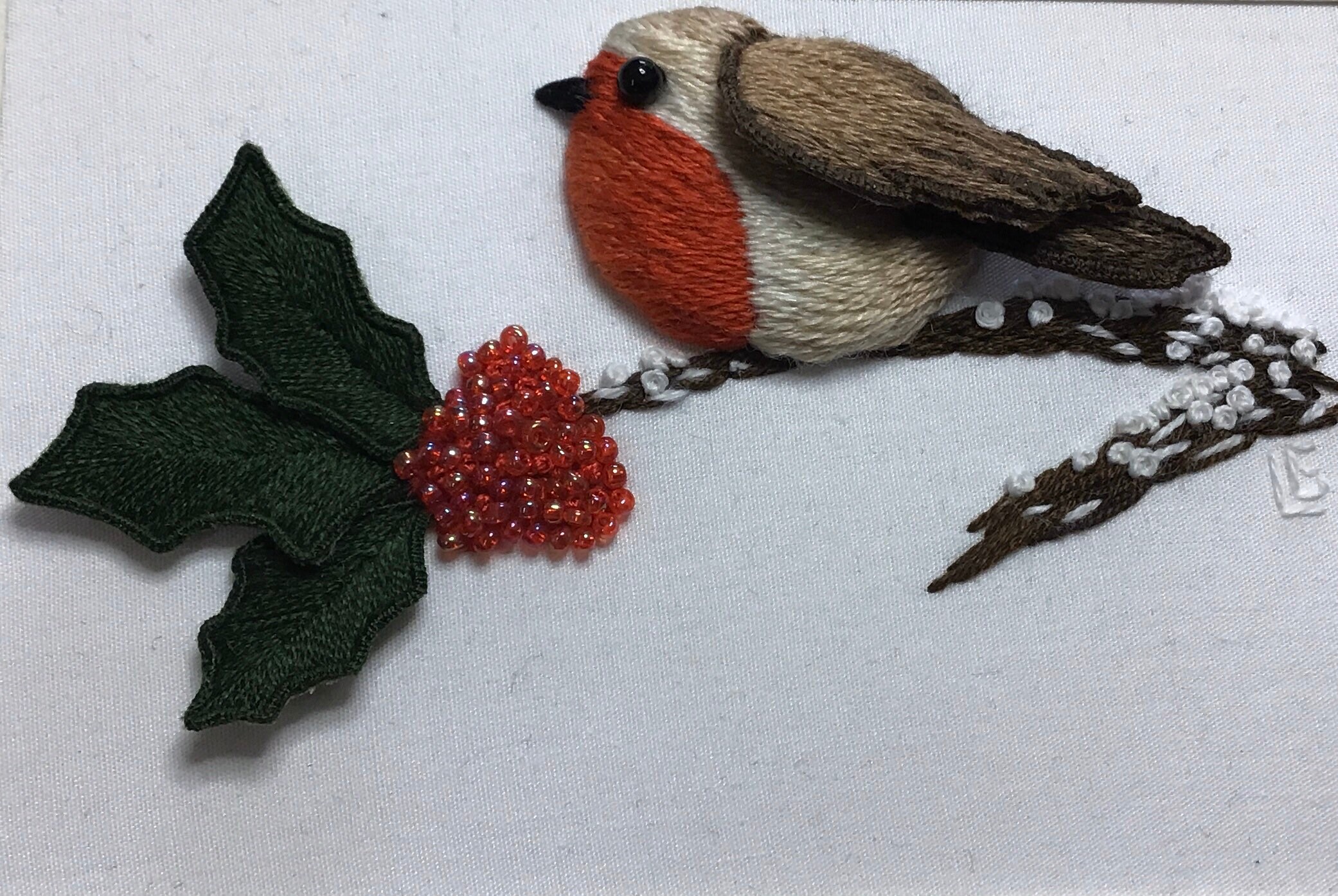 Christmas Robin Stumpwork Kit, Embroidery Kit, Silk Shading Kit, DIY ...
