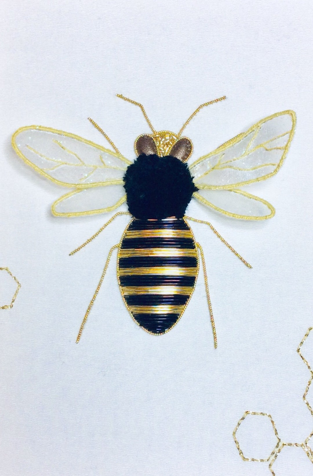 The Bee Pdf Pattern Goldwork and Stumpwork Embroidery - Etsy