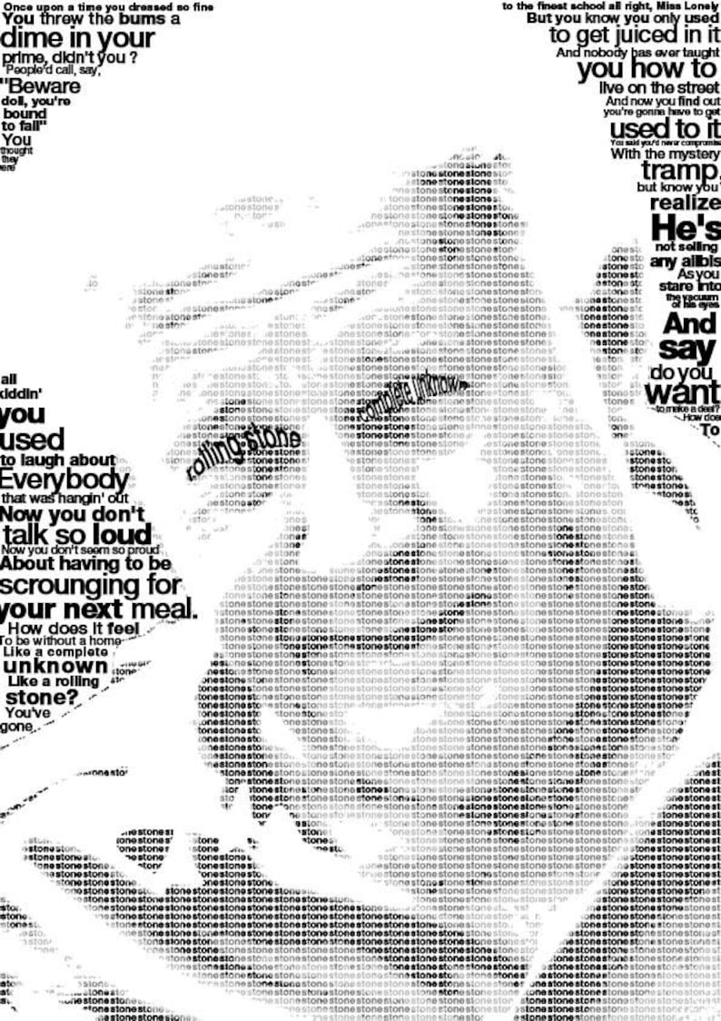 Custom Typography WORD Portrait - Etsy