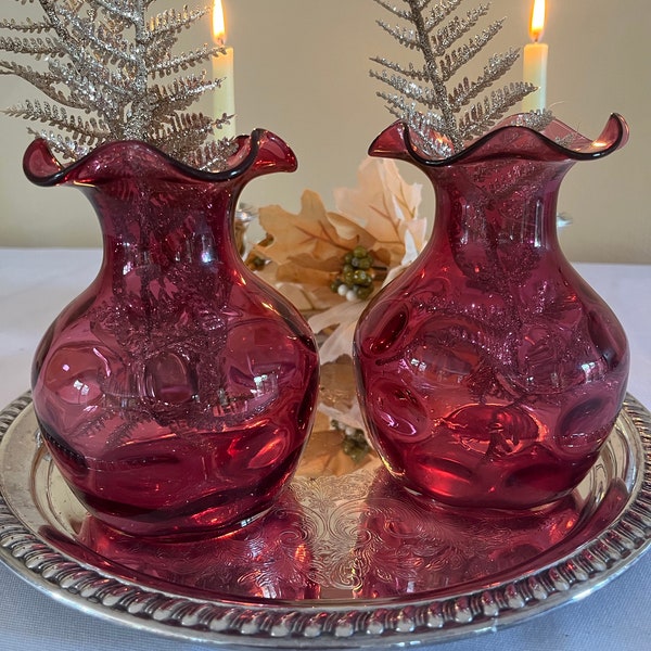 Cranberry Glass Vase 6 Inch - Etsy