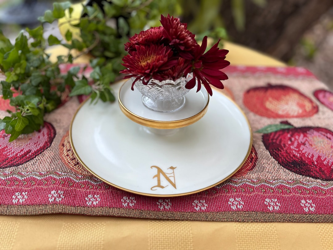 Personalized Letter N - Tiered Serving Plate - Etsy