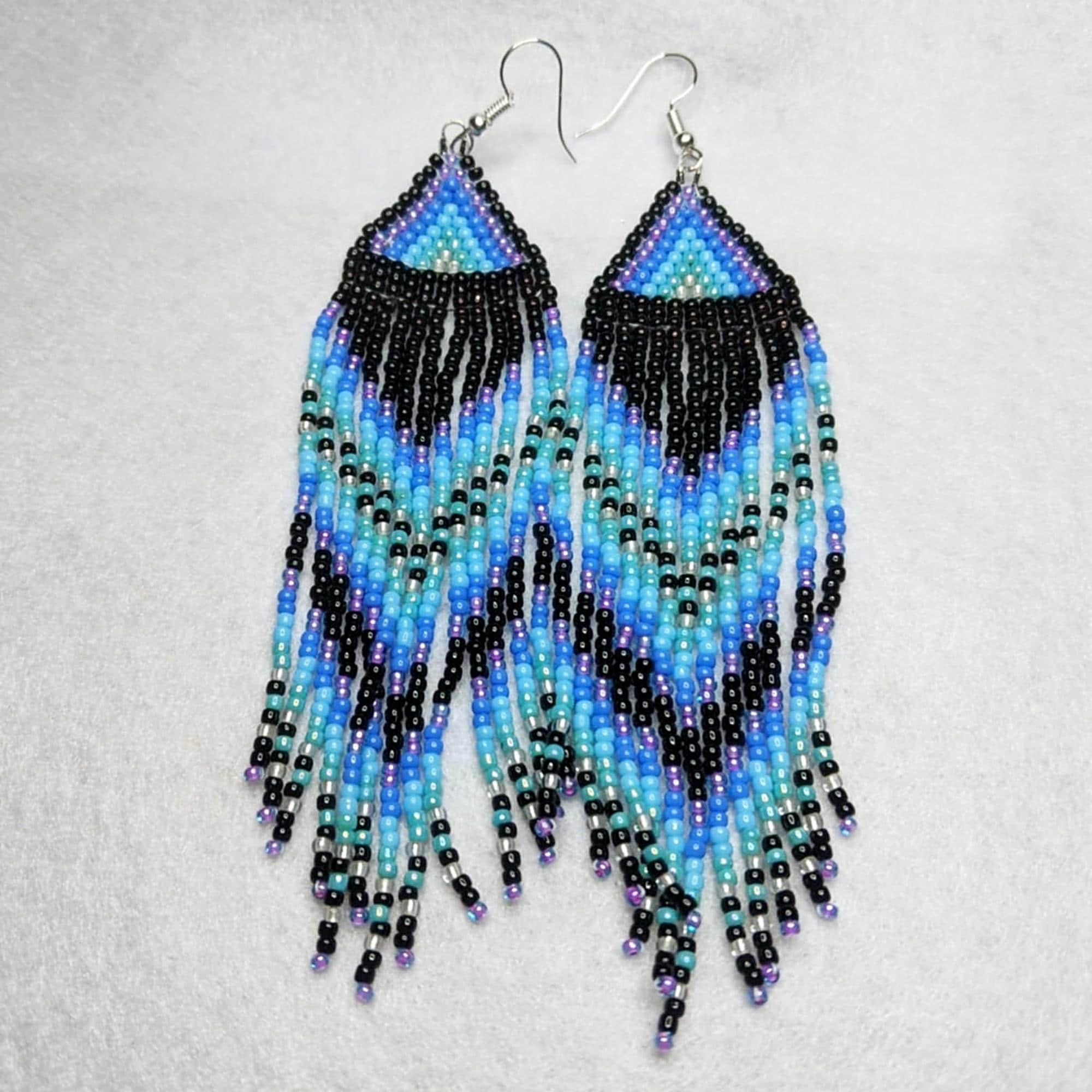Colorful Handmade Dangle Earrings - Beaded Fringe - Etsy