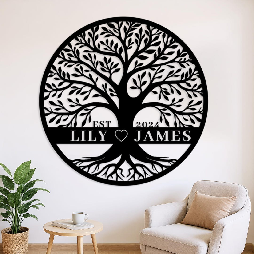 Custom Family Tree of Life Name Sign, Tree of Life Family Name Plaque ...