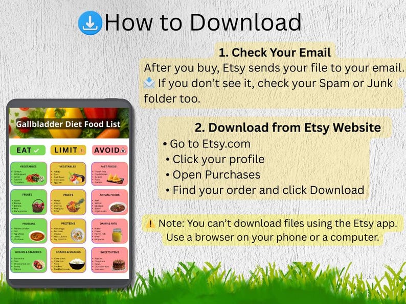 Gallbladder Diet Food List Printable, Low Fat Chart Letter and A4 Size ...