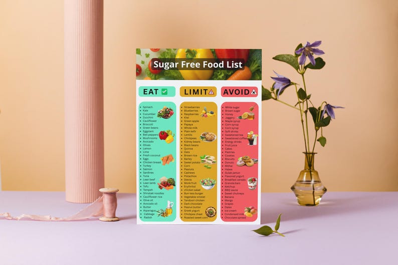 Sugar Free Food List | Printable Grocery Guide (PDF) - Etsy