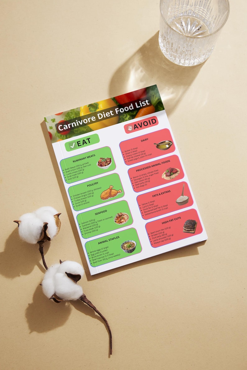 Carnivore Diet Food List PDF | Zero Carb Meal Guide | Animal Based ...