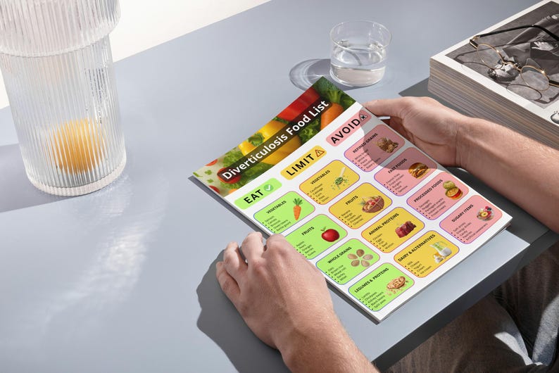 Diverticulosis Food List Printable, High Fiber Diet Chart Letter and A4 ...