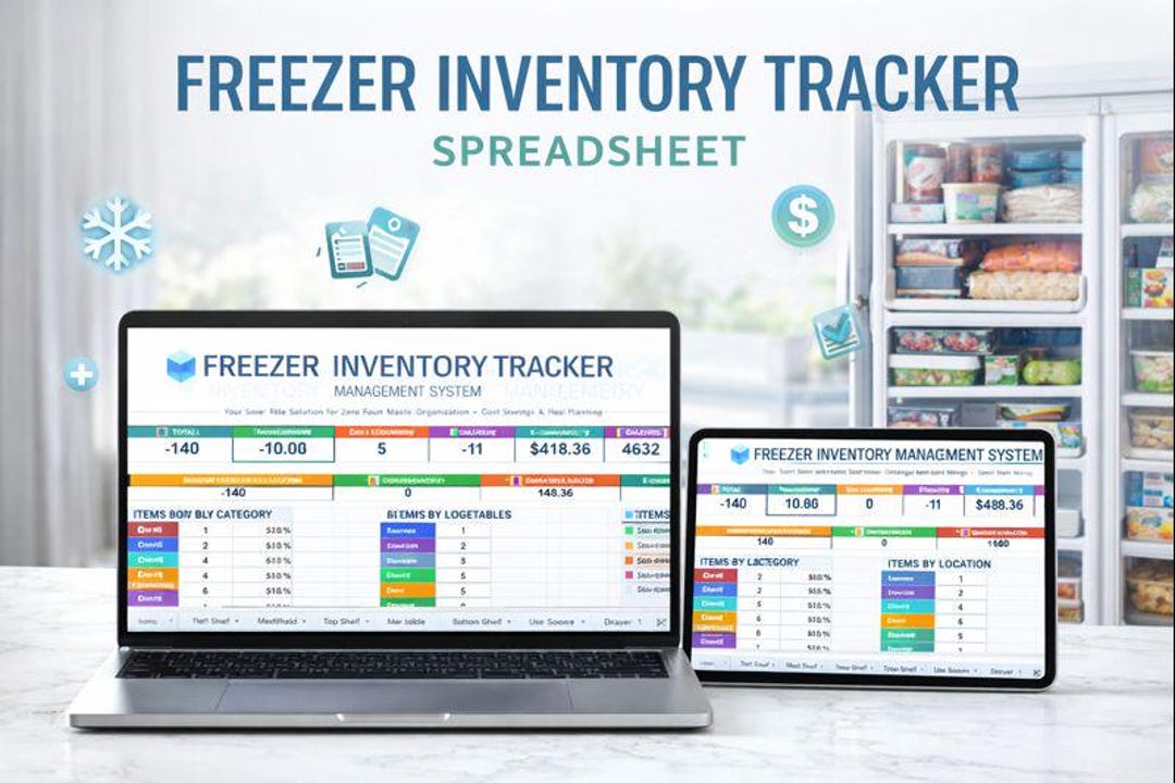 Freezer Inventory Tracker – Google Sheets Meal Planner (digital ...