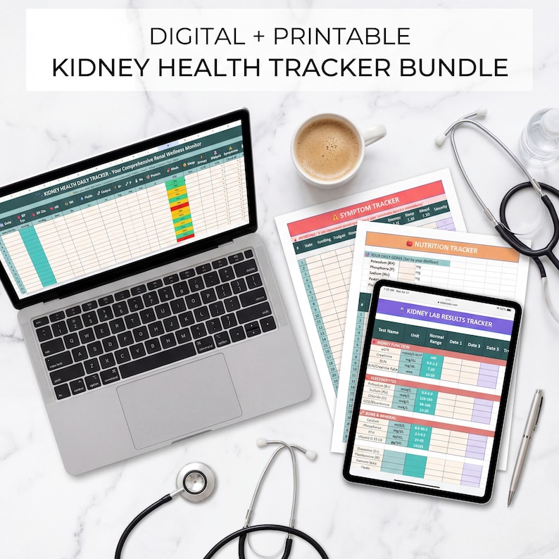 CKD Kidney Health Tracker Bundle, Daily Log (PDF & Excel) - Etsy