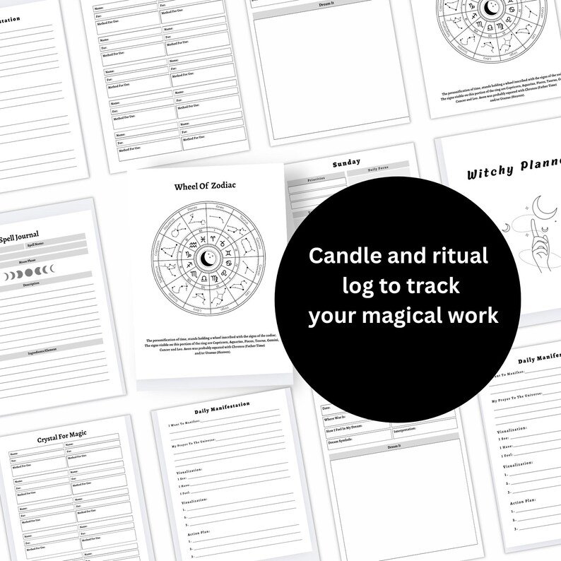 Witchy Planner | Printable Moon, Tarot & Magical Ritual Journal - Etsy