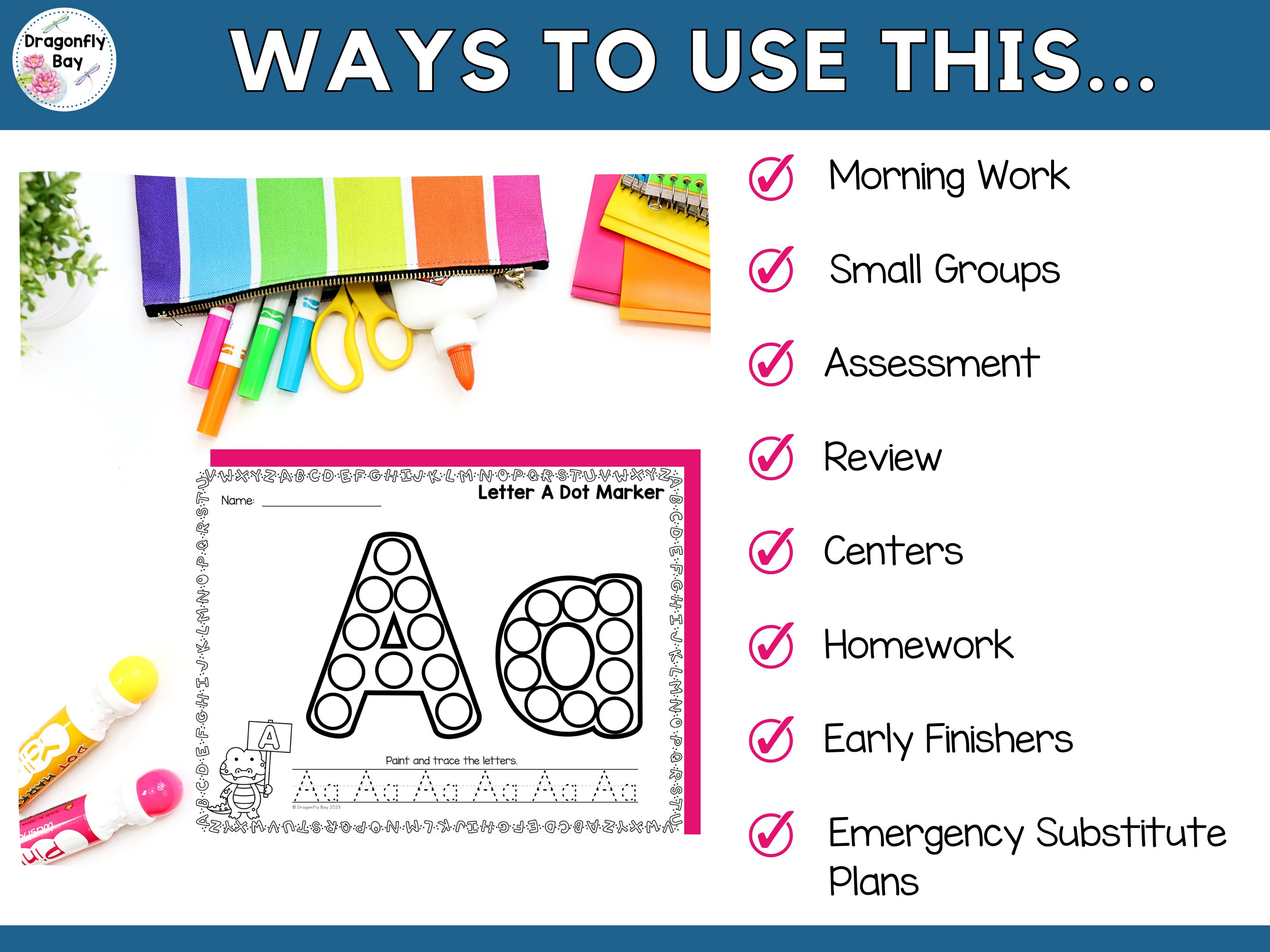 Letter A Dot Marker Alphabet Printable Differentiated Activities - Etsy