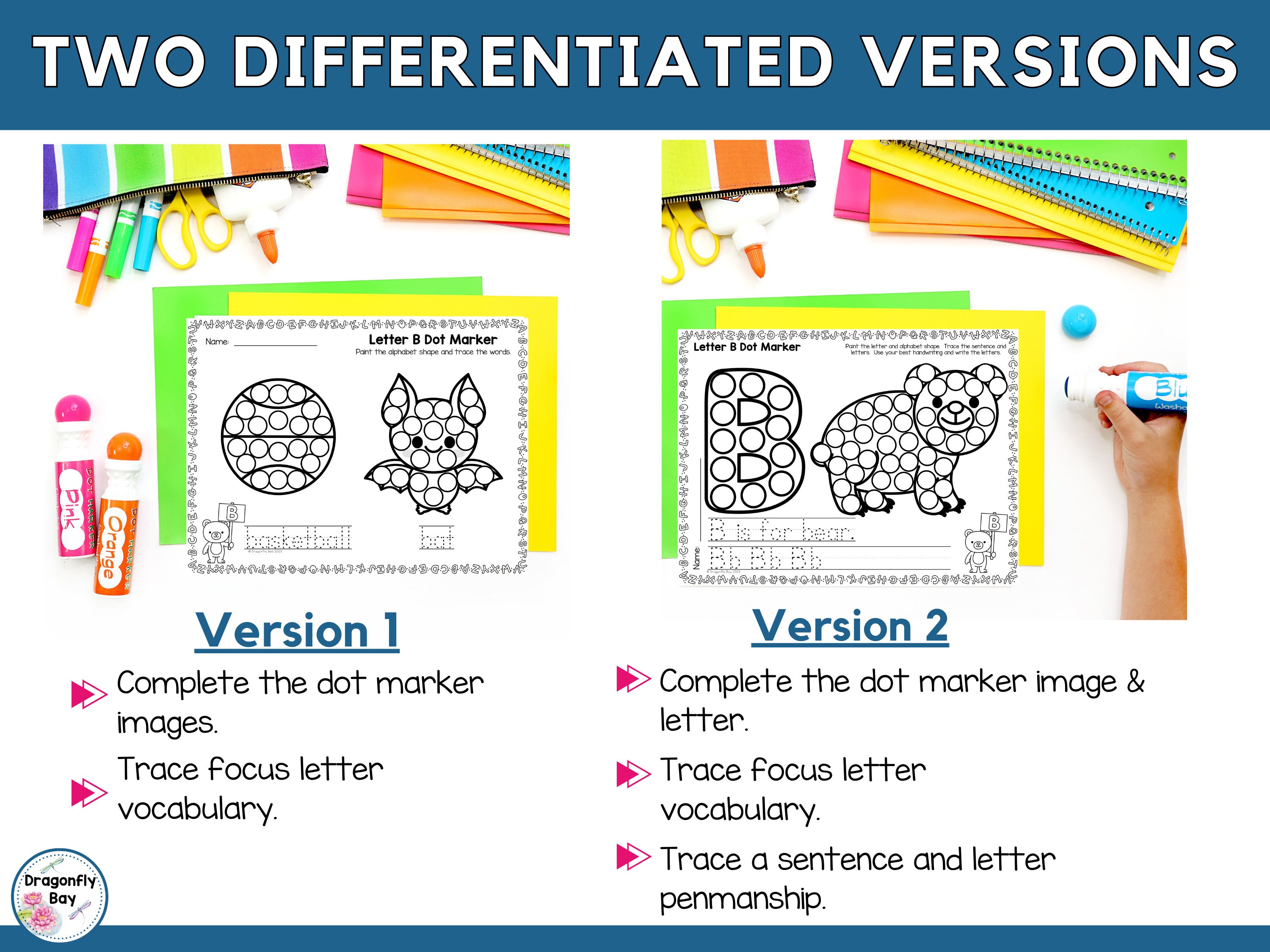 Letter B Dot Marker Alphabet Printable Differentiated Activities - Etsy