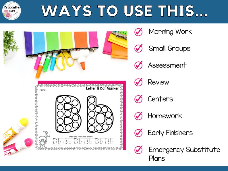 Letter B Dot Marker Alphabet Printable Differentiated Activities - Etsy