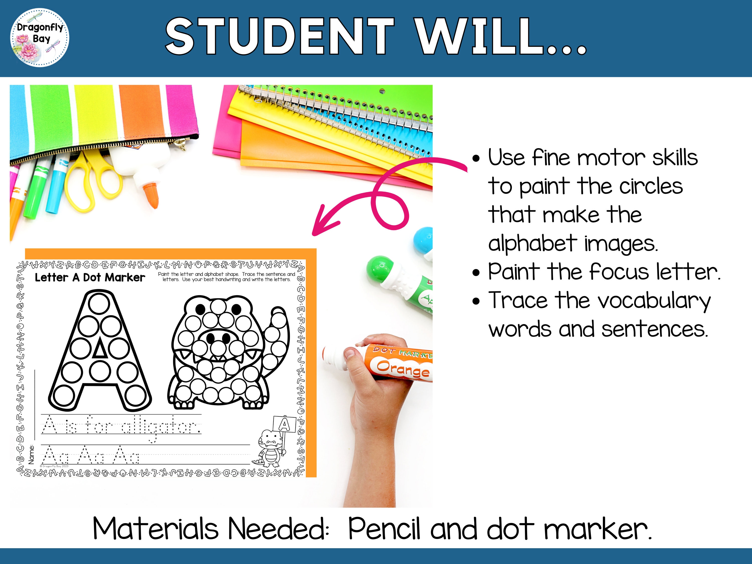 Letter A Dot Marker Alphabet Printable Differentiated Activities - Etsy