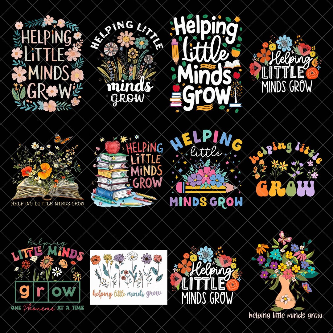 Teacher Helping Little Minds Grow Bundle, Teacher Design, Sublimation ...